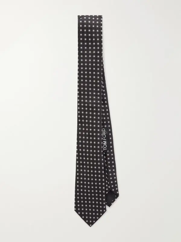 TOM FORD Silk Jacquard Tie - Black