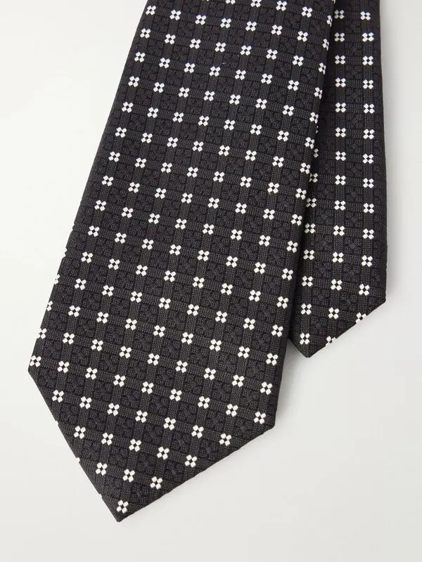 TOM FORD Silk Jacquard Tie - Black