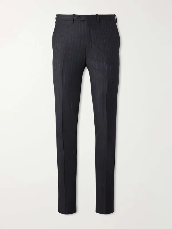 Kiton Straight-leg Pinstriped Wool Suit Trousers