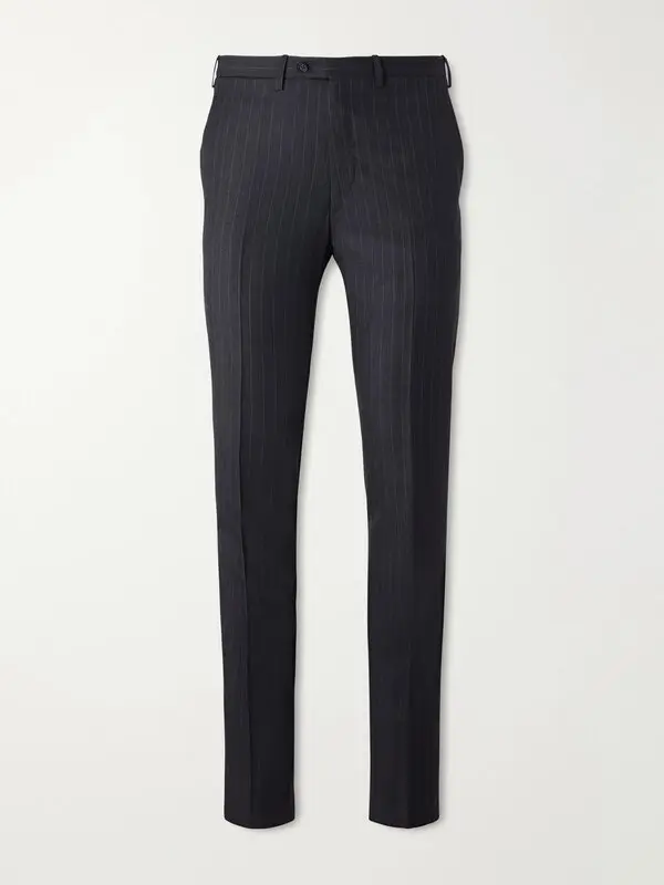 Kiton Straight-leg Pinstriped Wool Suit Trousers