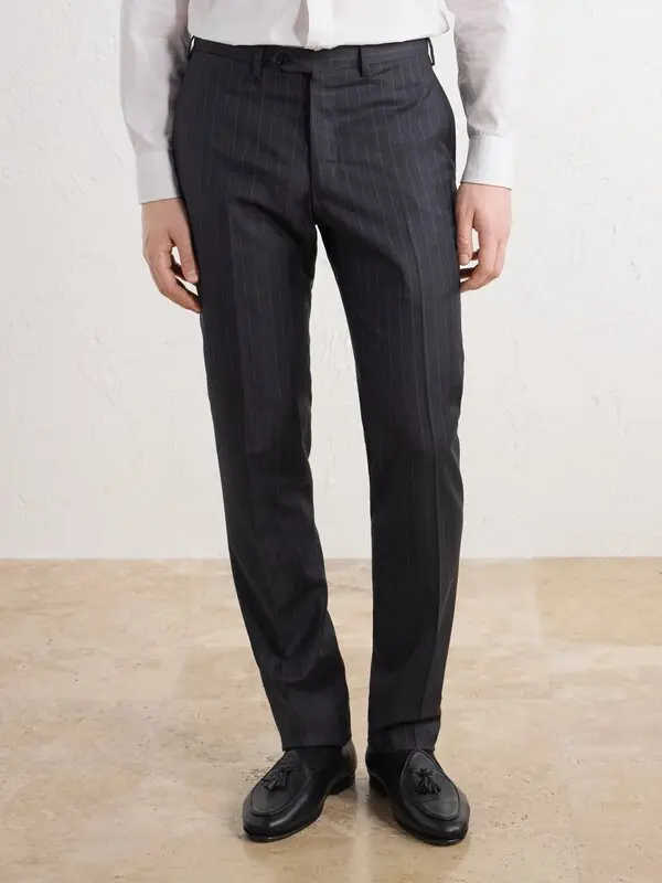 Kiton Straight-leg Pinstriped Wool Suit Trousers