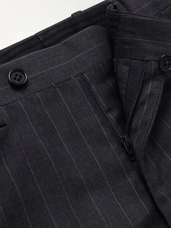 Kiton Straight-leg Pinstriped Wool Suit Trousers