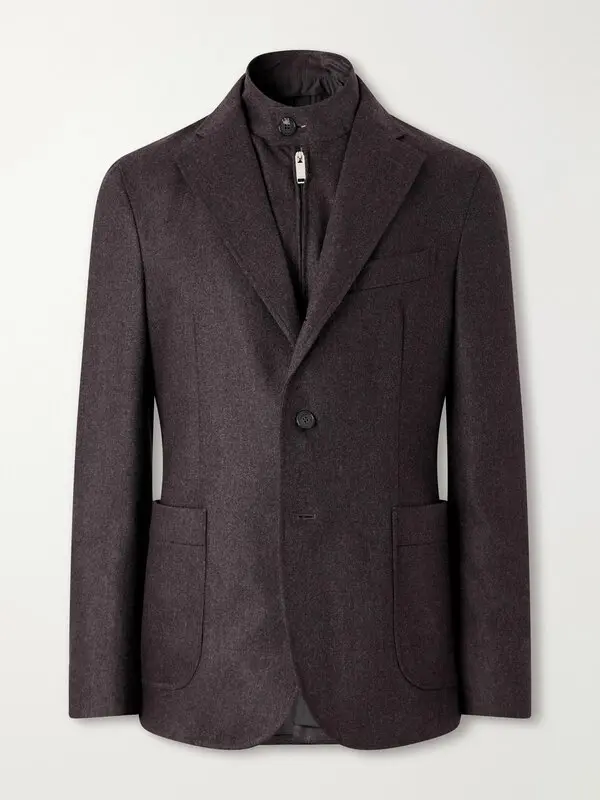 SLOWEAR Wool-blend Flannel Suit Jacket