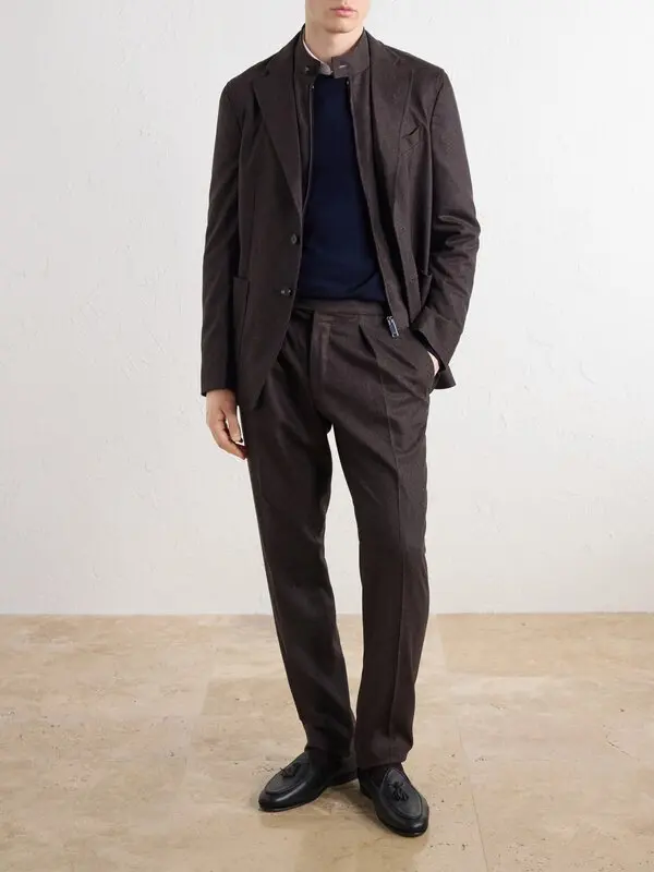 SLOWEAR Wool-blend Flannel Suit Jacket