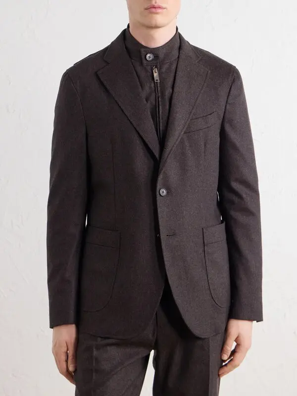 SLOWEAR Wool-blend Flannel Suit Jacket