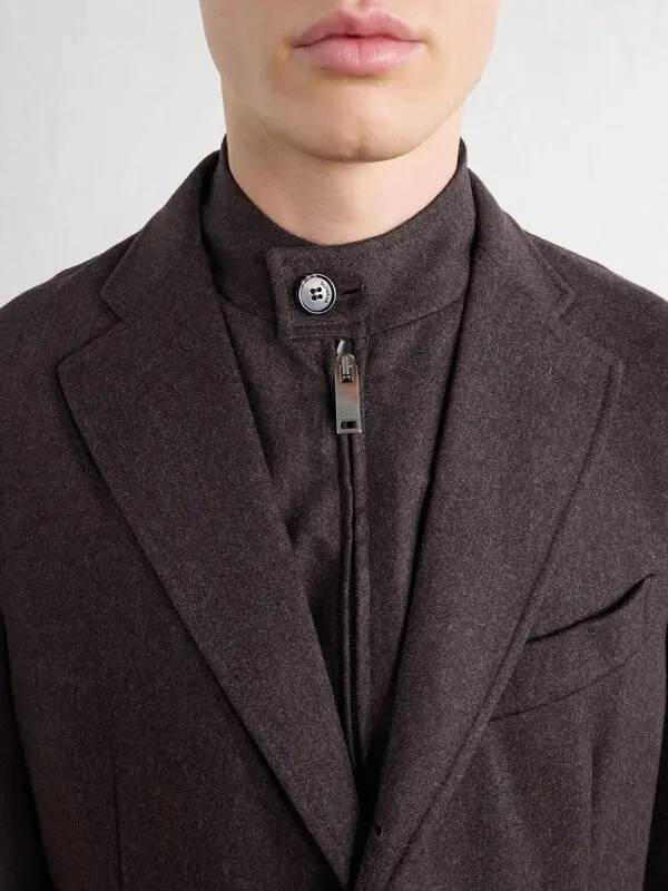 SLOWEAR Wool-blend Flannel Suit Jacket