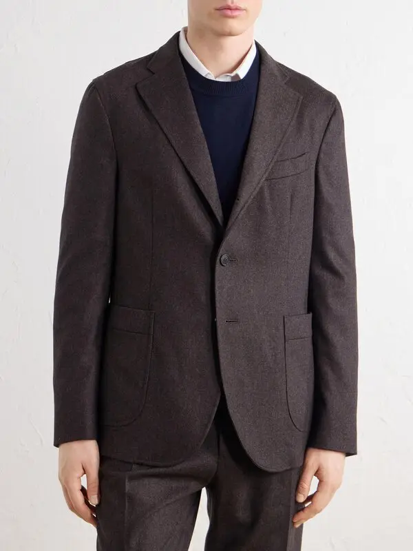 SLOWEAR Wool-blend Flannel Suit Jacket