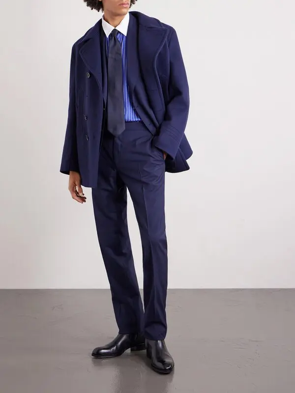 TOM FORD Pinstriped Silk Shirt - Blue