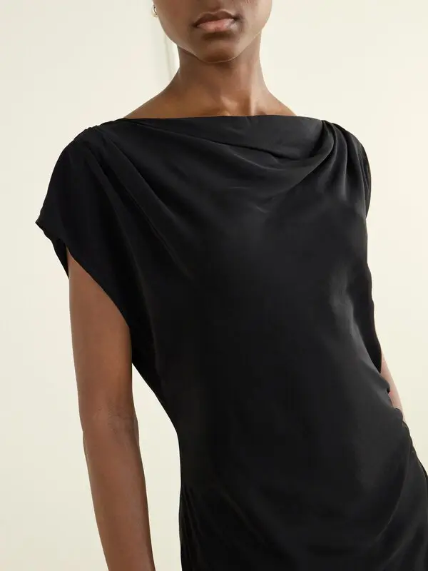 Veronica Beard Yvonne Asymmetrical Gathered Blouse - Black