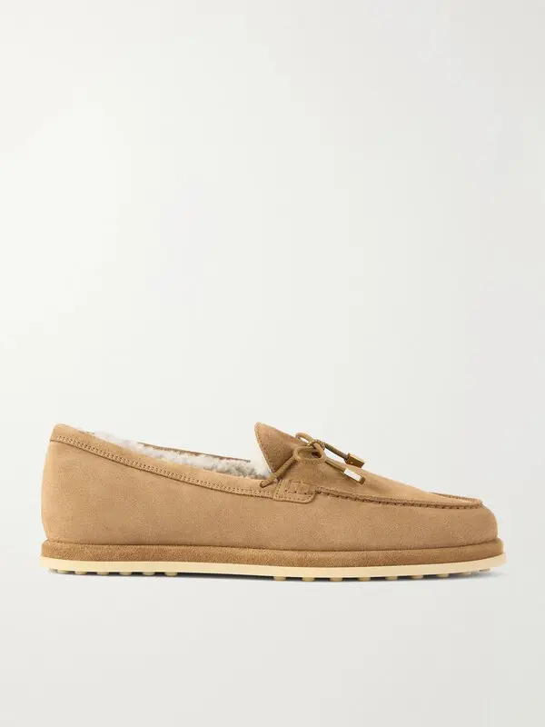TOD'S Gommino Shearling Suede Loafers
