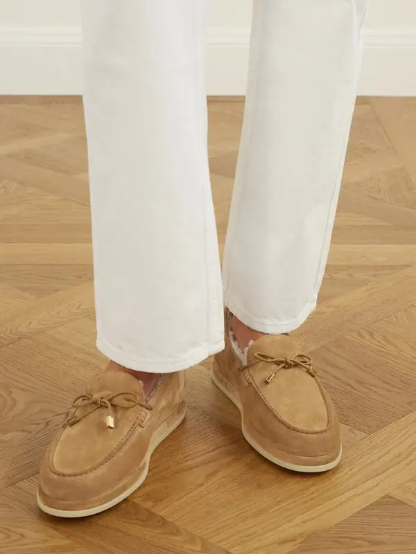 TOD'S Gommino Shearling Suede Loafers