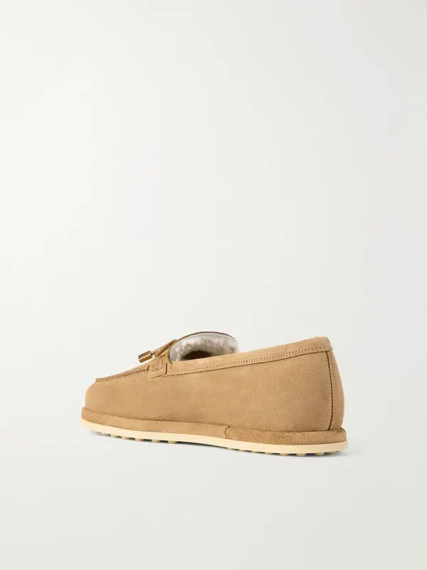 TOD'S Gommino Shearling Suede Loafers