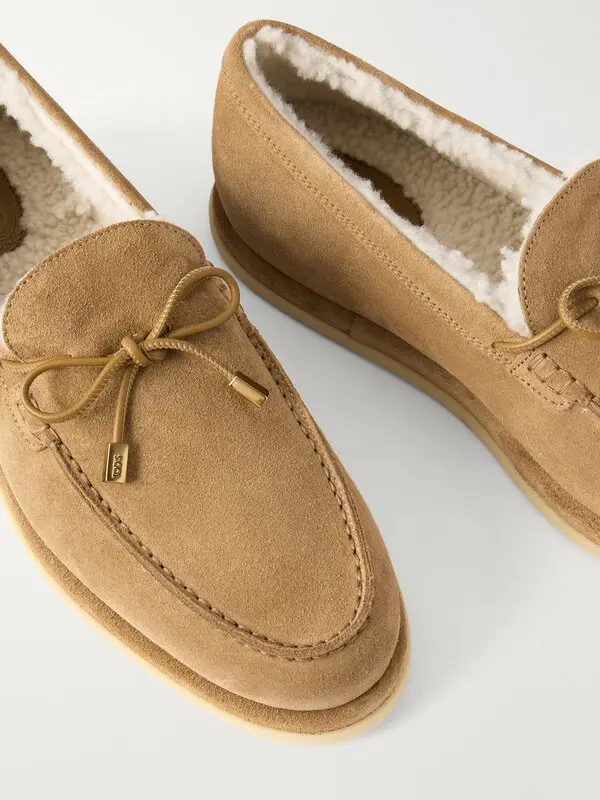 TOD'S Gommino Shearling Suede Loafers