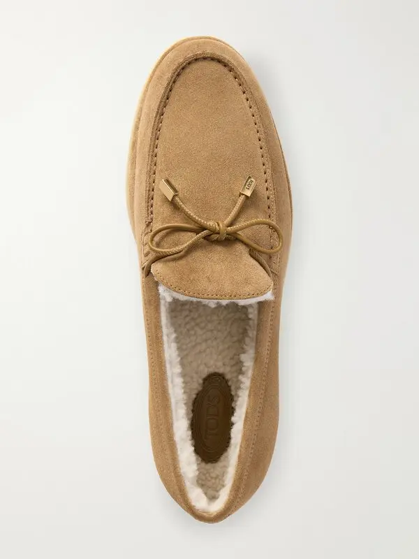TOD'S Gommino Shearling Suede Loafers