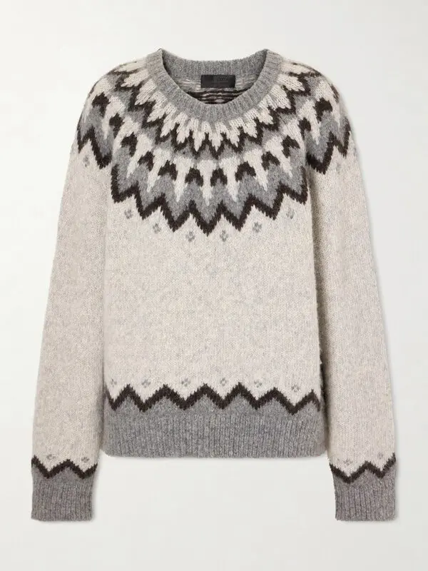 NILI LOTAN Alan Fair Isle Intarsia-knit Wool And Alpaca-blend Sweater