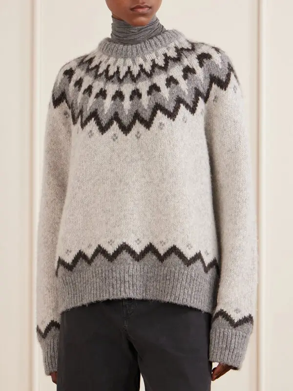 NILI LOTAN Alan Fair Isle Intarsia-knit Wool And Alpaca-blend Sweater