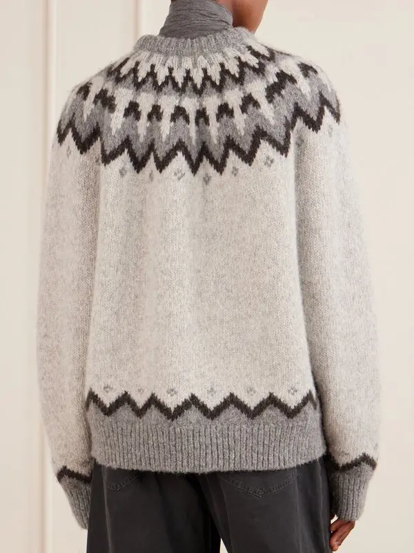 NILI LOTAN Alan Fair Isle Intarsia-knit Wool And Alpaca-blend Sweater