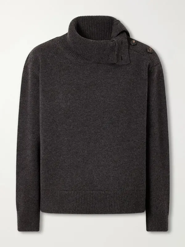 Veronica De Piante Cielo Wool And Cashmere-blend Turtleneck Sweater - Gray
