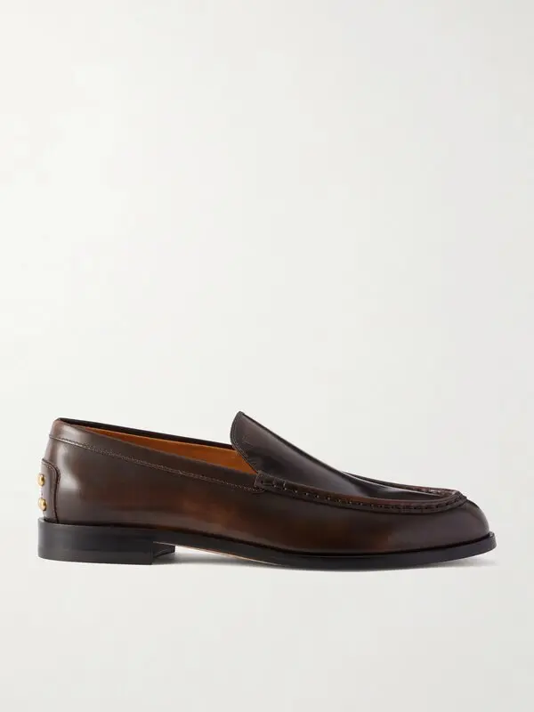 TOD'S Leather Loafers With Almond Toe - Brown