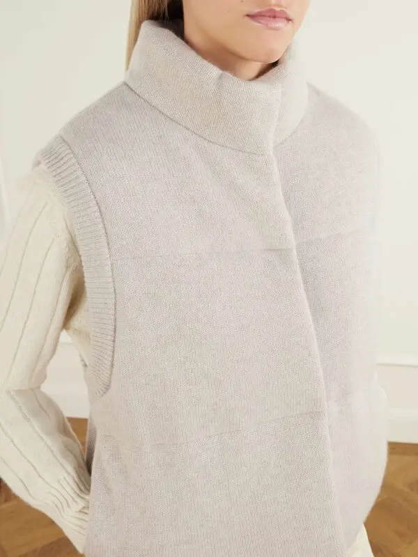 Le Kasha Montana Ribbed Cashmere Puffer Vest