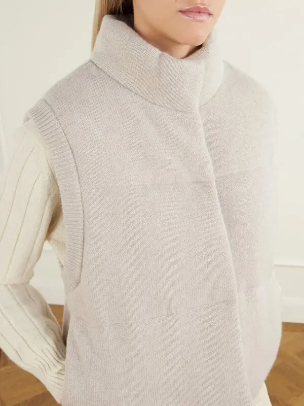 Le Kasha Ribbed Cashmere Puffer Vest