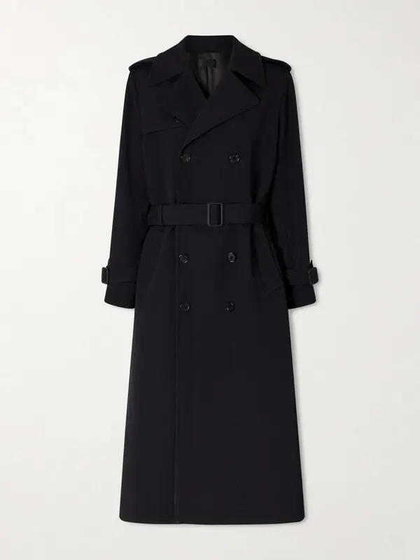 NILI LOTAN Marin Wool-blend Twill Trench Coat