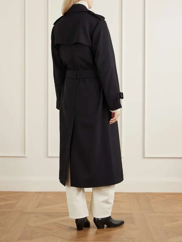 NILI LOTAN Marin Wool-blend Twill Trench Coat