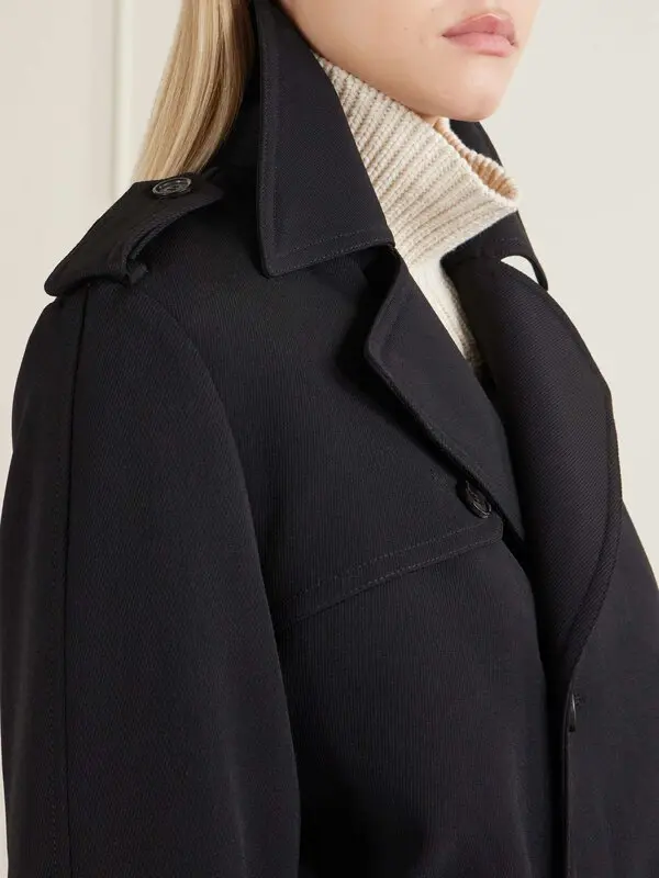 NILI LOTAN Marin Wool-blend Twill Trench Coat