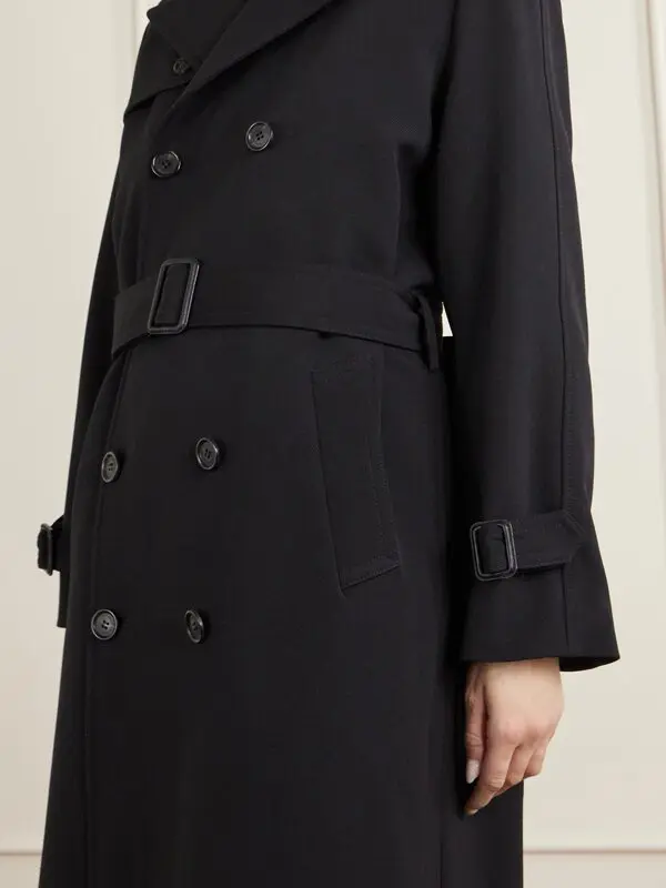NILI LOTAN Marin Wool-blend Twill Trench Coat