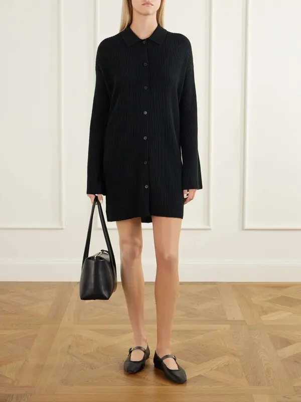 Le Kasha Ribbed Cashmere Mini Dress