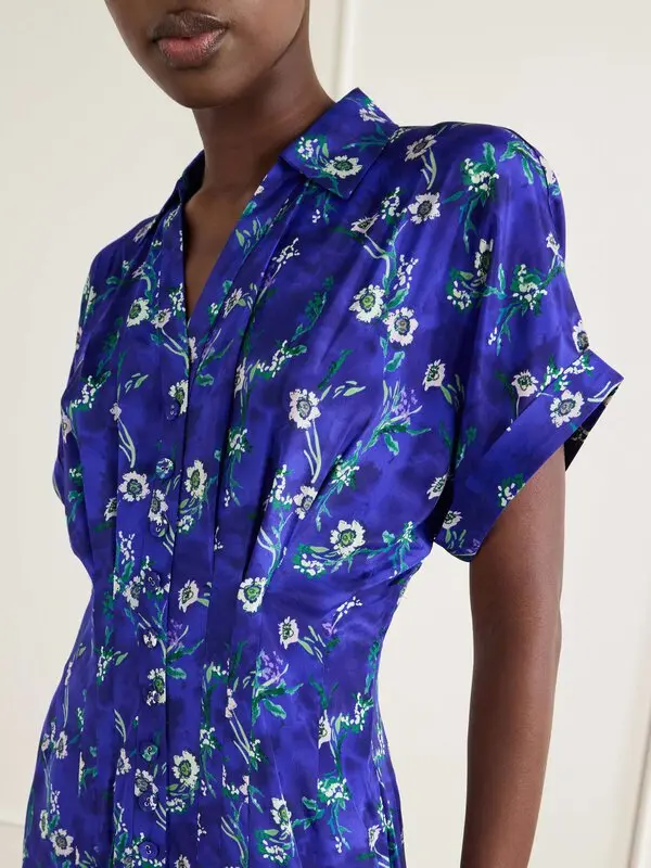 Saloni Riya Floral-printed Chiffon Midi Dress
