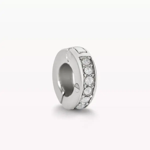 La Lune Clip-on Charm With Pearl - Silver