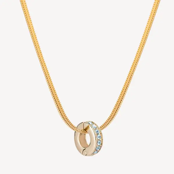 La Lune March Aquamarine Birthstone Clip-on Charm - Gold