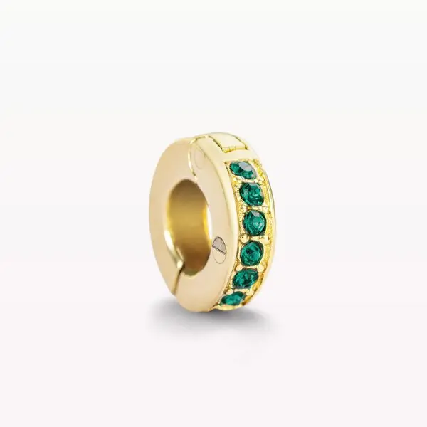 La Lune May Emerald Birthstone Clip-on Galaxy Charm - Gold