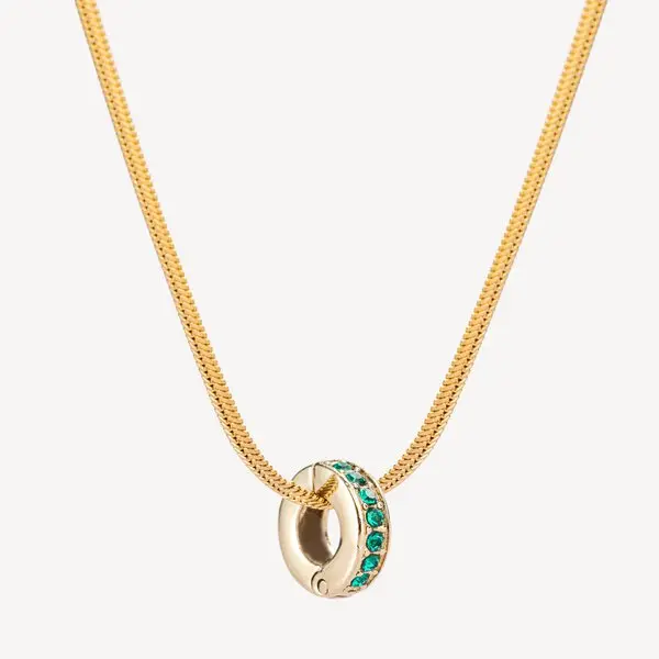 La Lune May Emerald Birthstone Clip-on Galaxy Charm - Silver