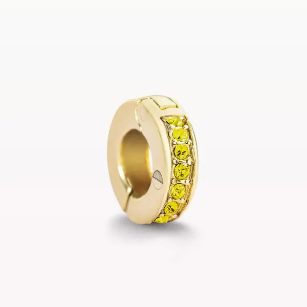 La Lune November Citrine Galaxy Clip-on Charm - Gold
