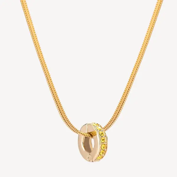 La Lune November Citrine Galaxy Clip-on Charm - Gold