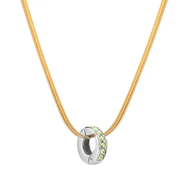 La Lune August Peridot Birthstone Clip-on Galaxy Charm - Silver