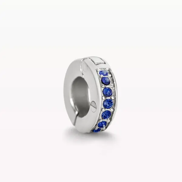 La Lune September Sapphire Birthstone Clip-on Charm - Silver