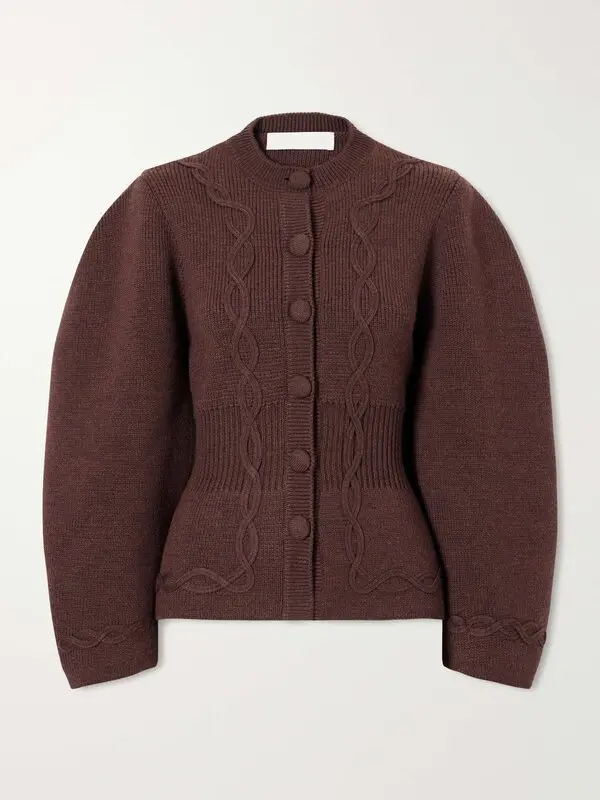 DESTREE Embroidered Wool Cardigan
