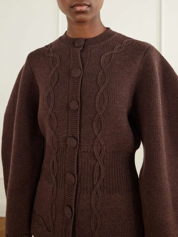 DESTREE Embroidered Wool Cardigan