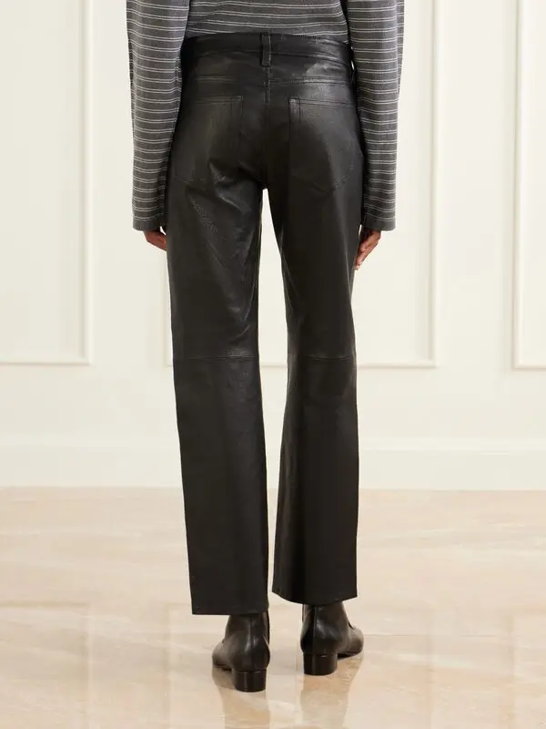 FRAME The Cigarette" Low-rise Straight-leg Leather Pants
