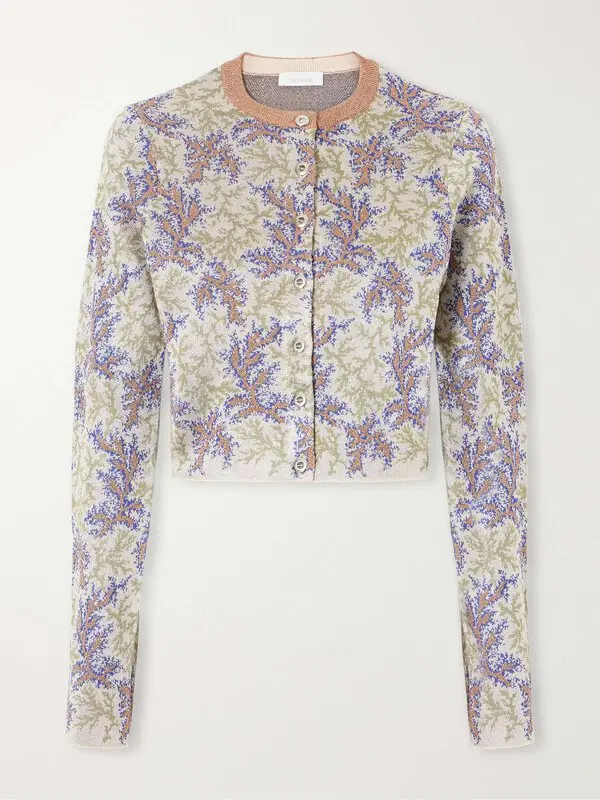 Rabanne Cropped Jacquard Cardigan