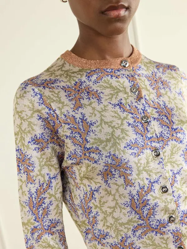 Rabanne Cropped Jacquard Cardigan