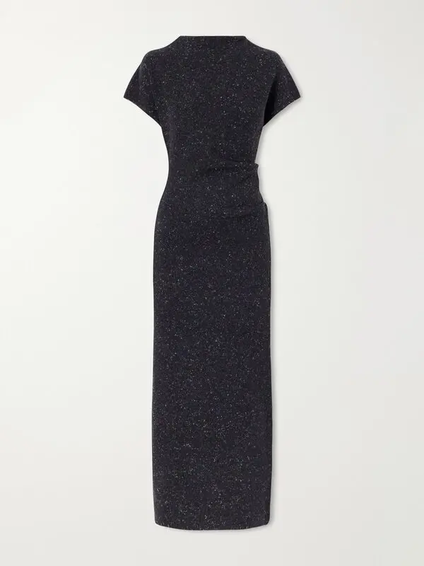 Proenza Schouler Ribbed Stretch Merino Wool-blend Maxi Dress - Black