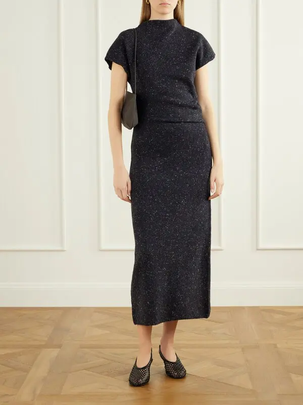 Proenza Schouler Ribbed Stretch Merino Wool-blend Maxi Dress - Black