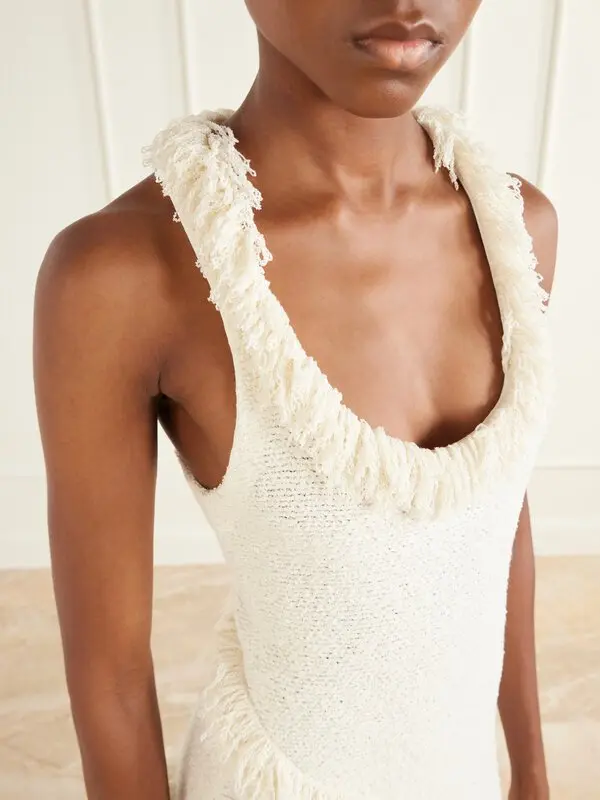 Proenza Schouler Nilo Fringed Jacquard Midi Dress - Neutrals