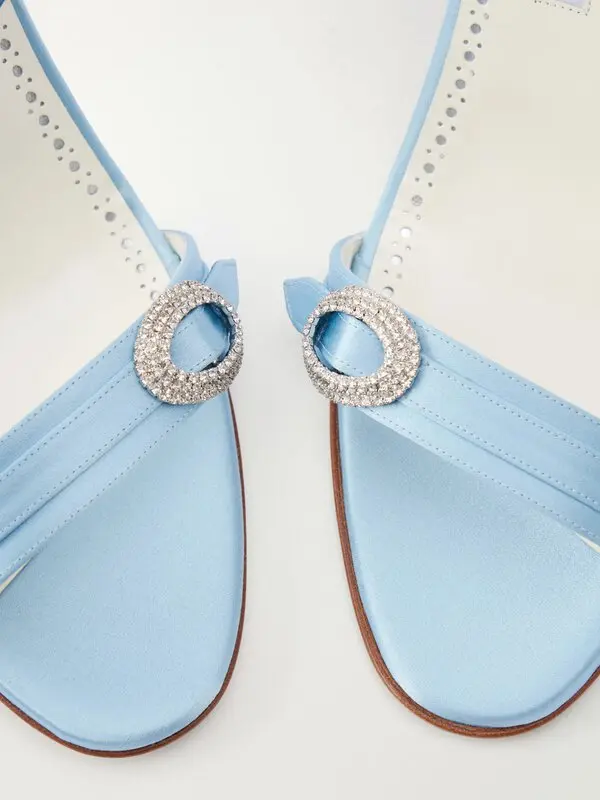 Manolo Blahnik Zutosan 90 Crystal-embellished Slingback Sandals - Blue