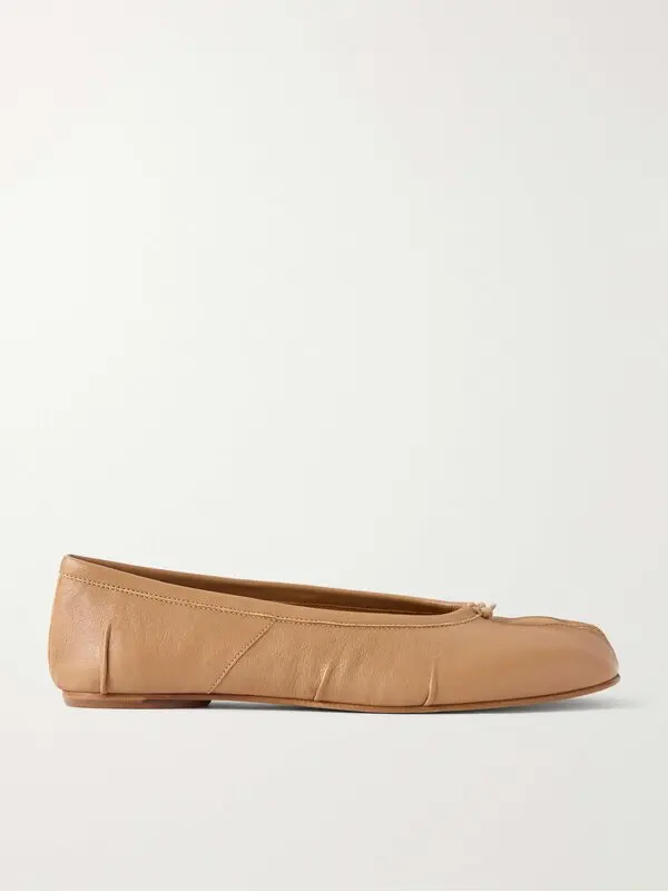 MAISON MARGIELA Tabi Split-toe Textured-leather Ballet Flats
