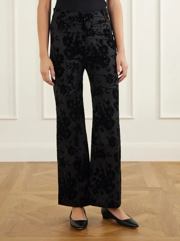 DESTREE Yoshitomo Flocked Straight-leg Pants